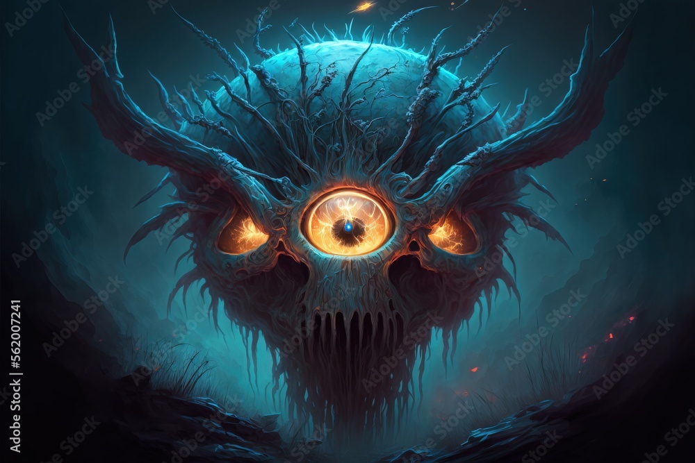 Evil ocean demon overlord of the deep dark depths; guardian of the ...