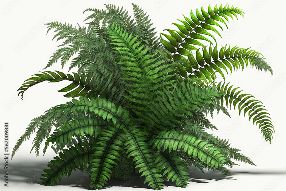 Plant with lush tropical foliage and cascading green leaves Nephrolepis ...
