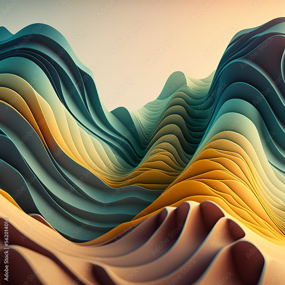 abstract wave background with dark salmon, Vector 3D abstract ...