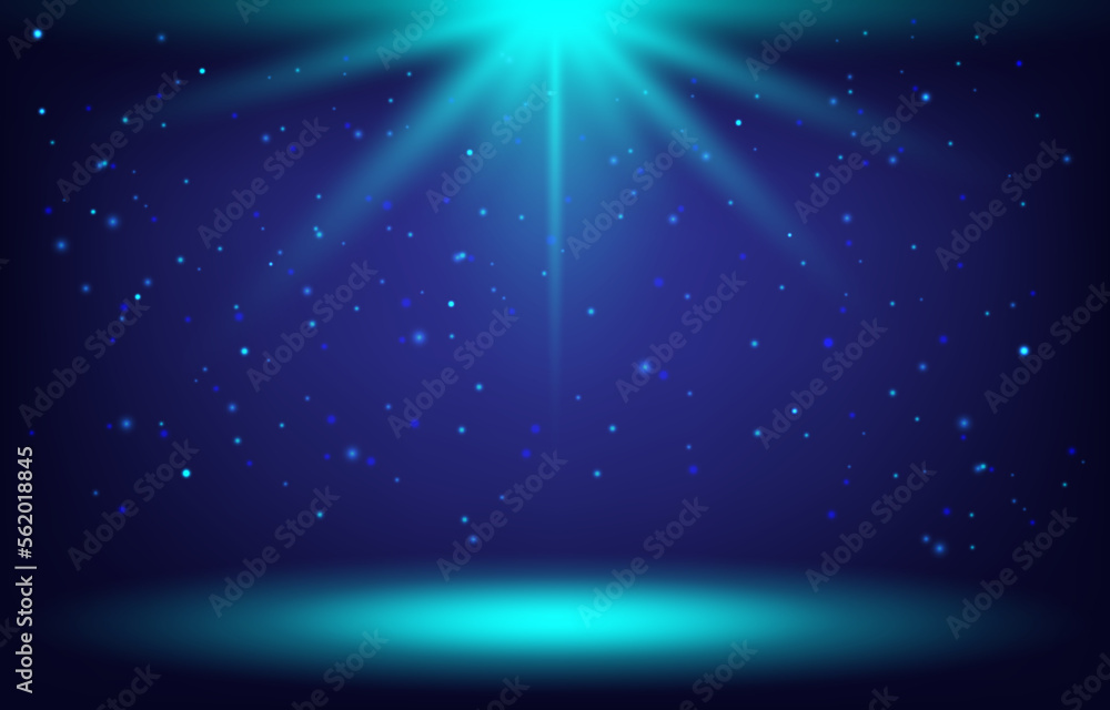 Blue shining top magic vector light background. Blue magic light with ...