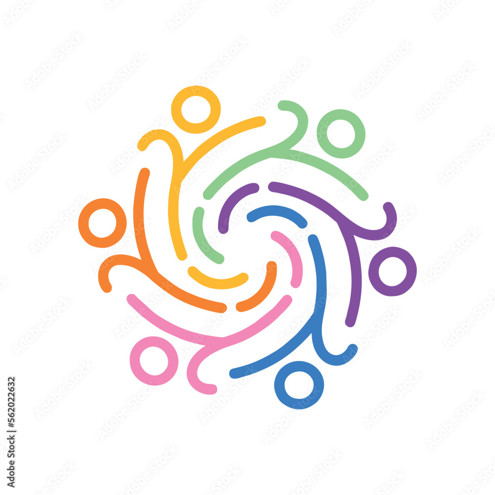 Colorful Community Logo network Emblem Vector Design badge illustration ...