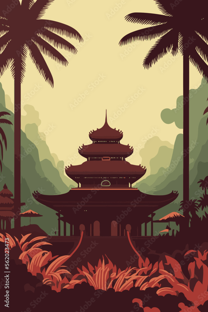 bali hindu temple, balinese culture background indonesia tourism retro ...