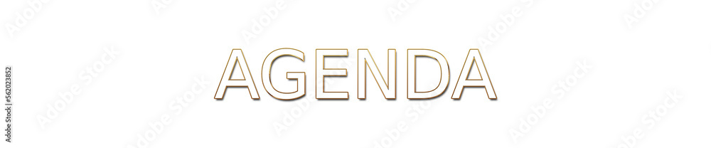 agenda golden typography banner on transparent background Stock ...