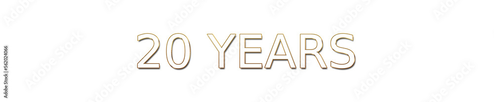 20 years golden typography banner on transparent background Stock ...