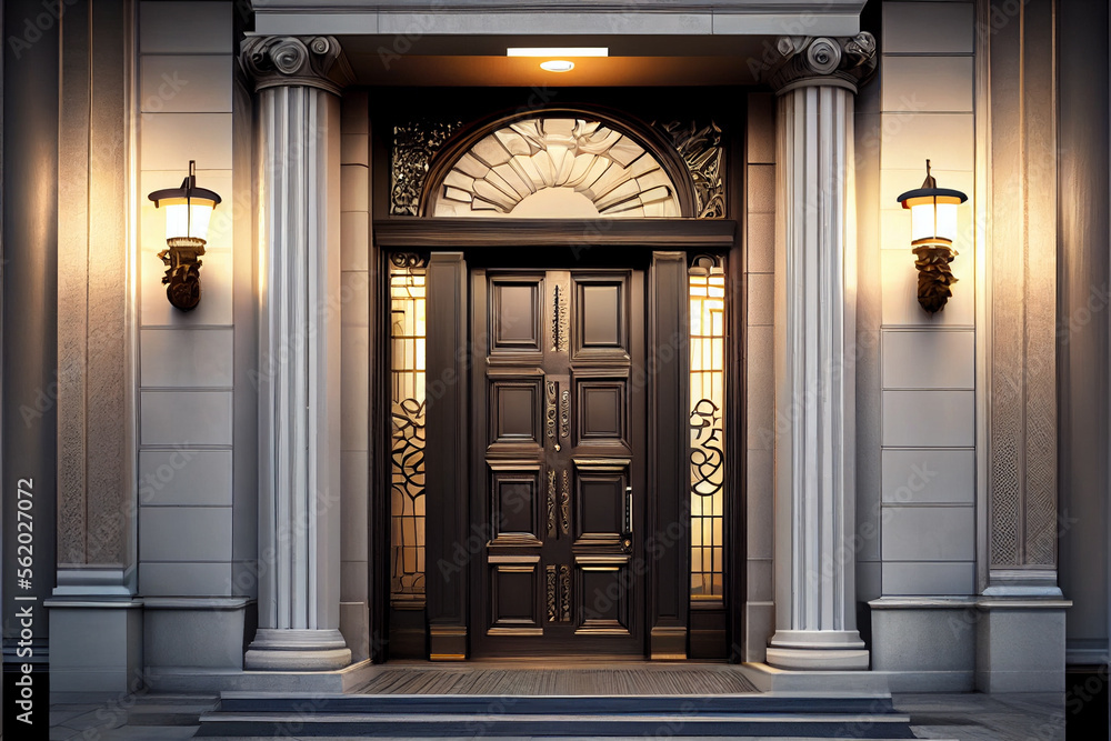 Entrance door luxury of business office building, Hotel lobby ...