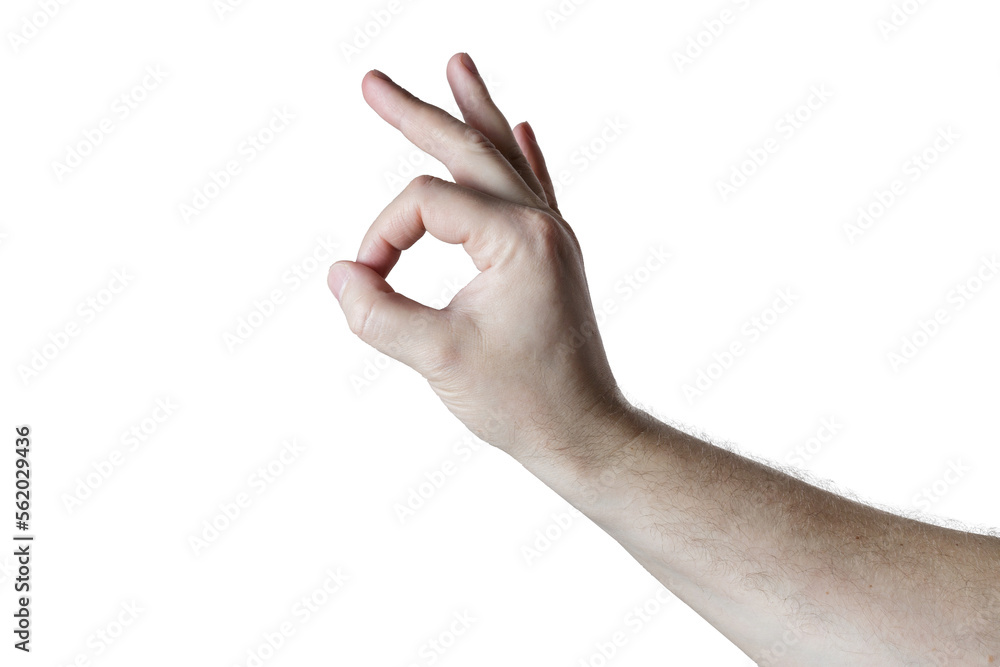 man shows hand gesture ok. Seal of approval. Everything is fine. Man's ...