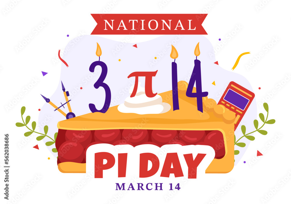 World Pi Day Illustration with Mathematical Constants, Greek Letters or ...