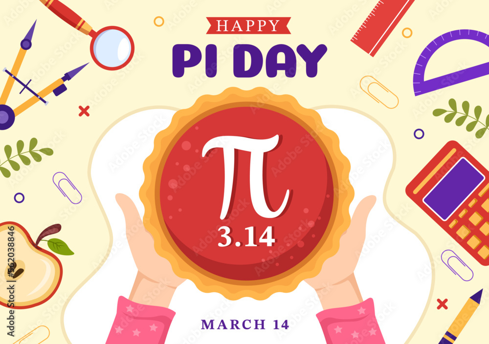 World Pi Day Illustration with Mathematical Constants, Greek Letters or ...