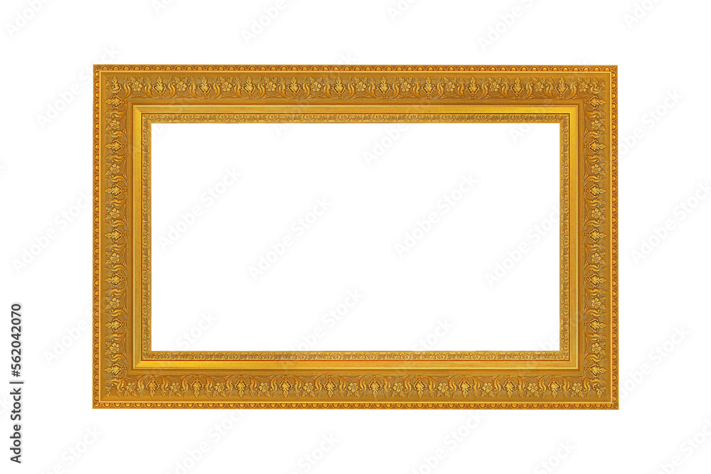 Gold Picture frame isolated on white background Stock Photo | Adobe Stock