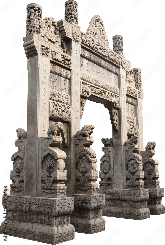 Isolated PNG cutout of a beautiful Chinese gate made of marble on a ...