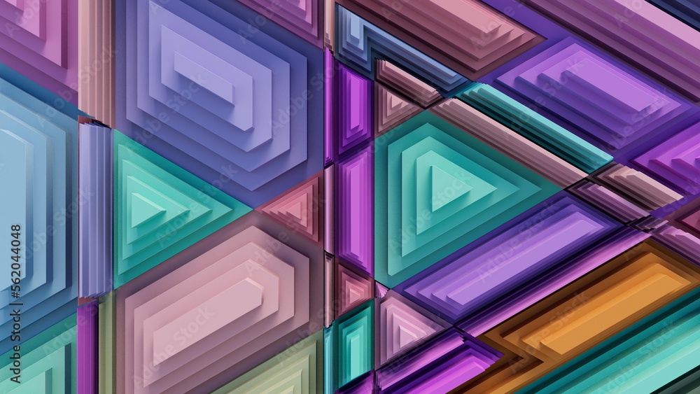 Pastel Colored Tech Background with a Geometric 3D Structure. Clean ...