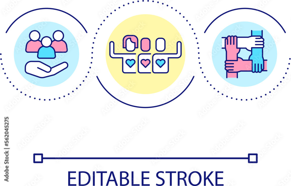 LGBTQ community loop concept icon. Safe environment and support ...