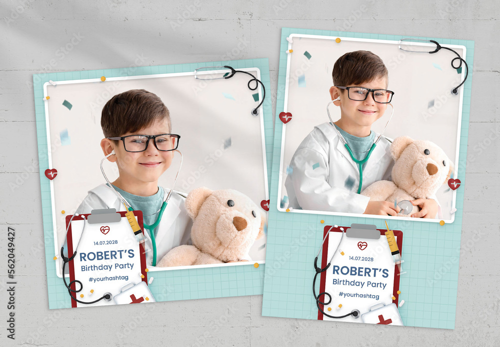 Medical Party Photo Booth Template Stock Template | Adobe Stock