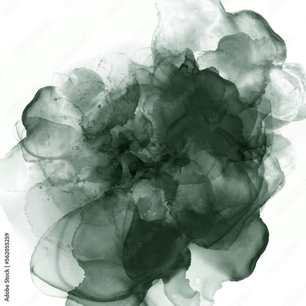 Soft alcohol ink background with green pastel colours, creative fluid ...