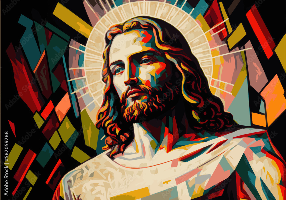 Jesus Christ with halo. Savior. Inspirational image suitable for ...