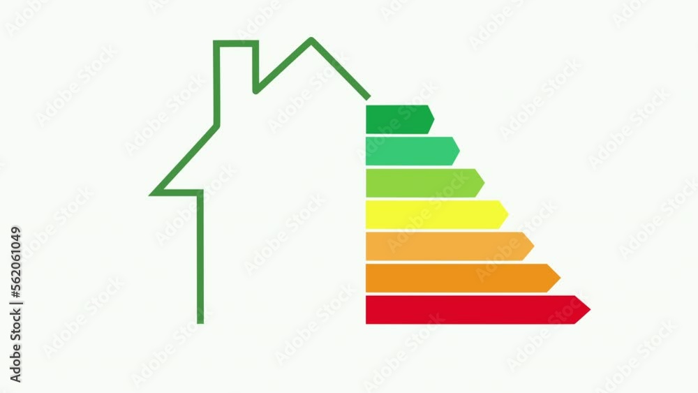 Close-up Of House Showing Energy Efficiency Rate. The energy rating ...