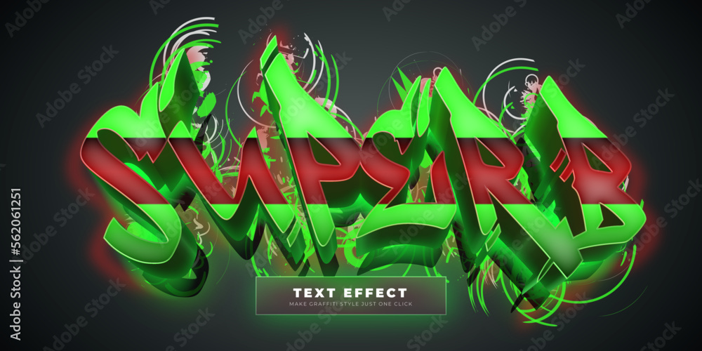 3D Graffiti Font Effect. Text Effect Mockup Stock Vector | Adobe Stock