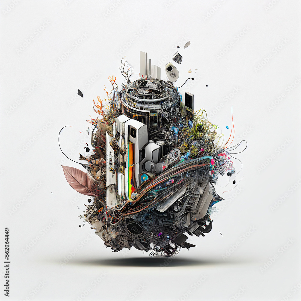 Future waste in the next 50 years. Hard disks and motherboards and old ...