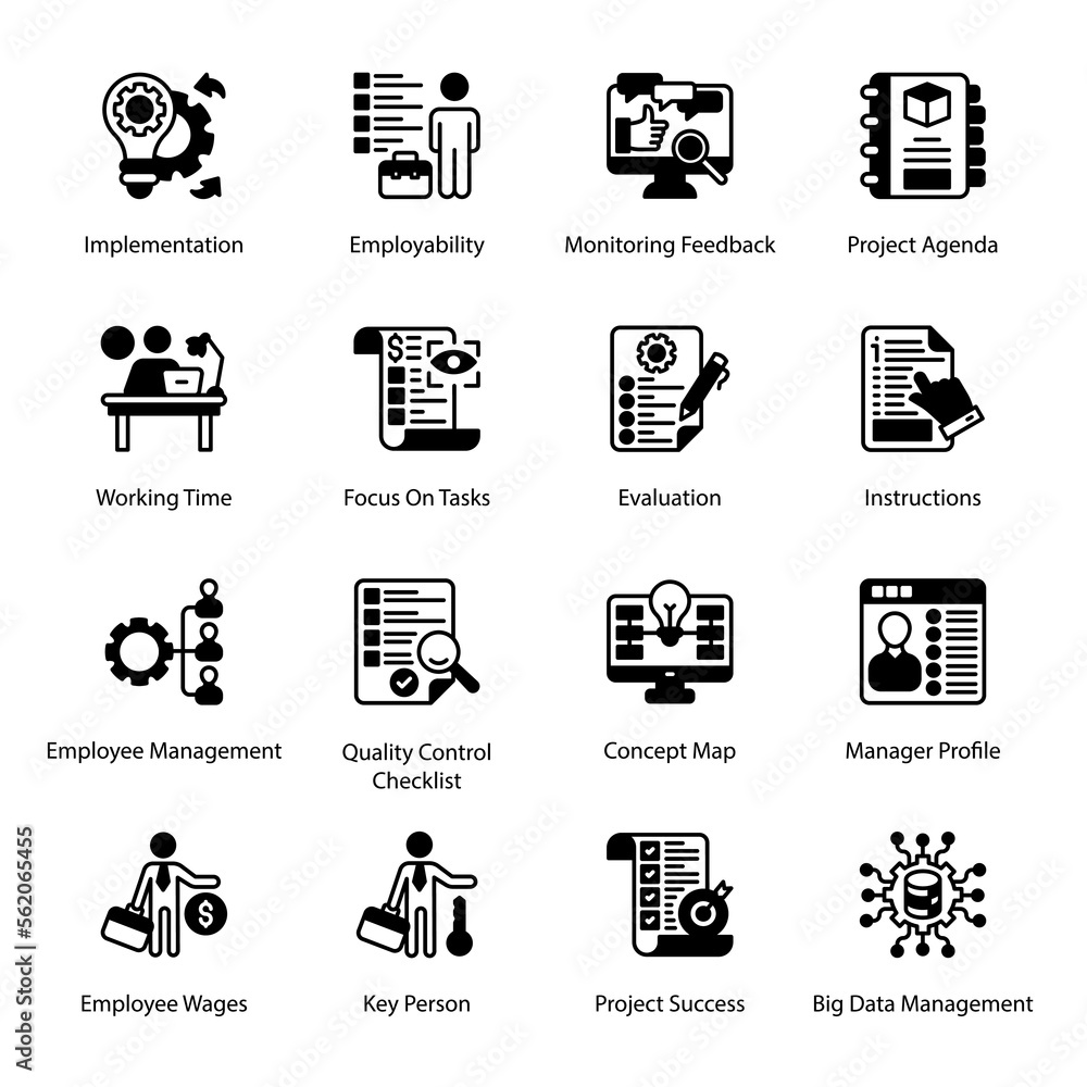 Vetor de Implementation, Employability, Monitoring Feedback, Project ...