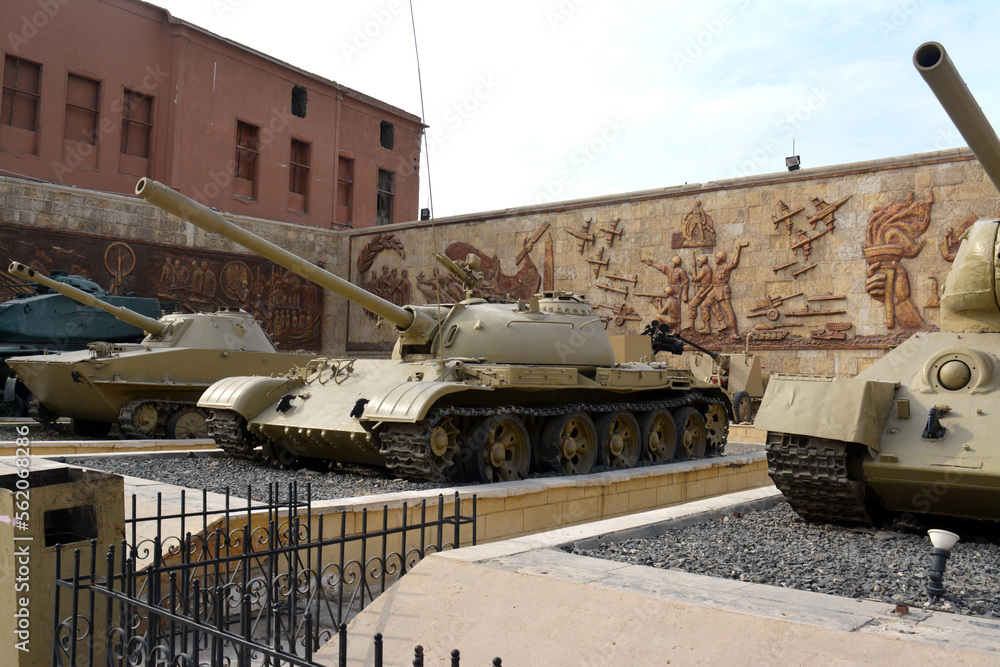 Cairo, Egypt, January 7 2023: old tanks, armored fighting vehicle used ...