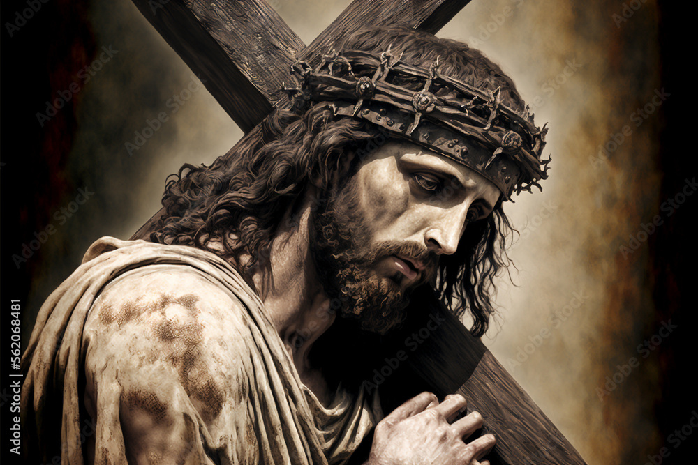 Jesus Christ, Savior of mankind. Generative AI Stock Illustration ...