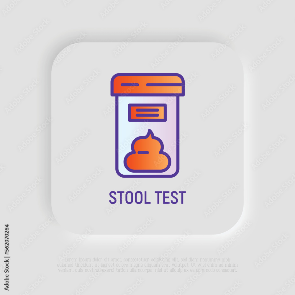 Stool test thin line icon. Medical analysis. Modern vector illustration ...