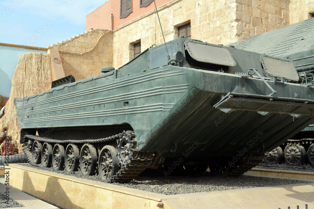 Cairo, Egypt, January 7 2023: old armored troop carrier vehicle used in ...