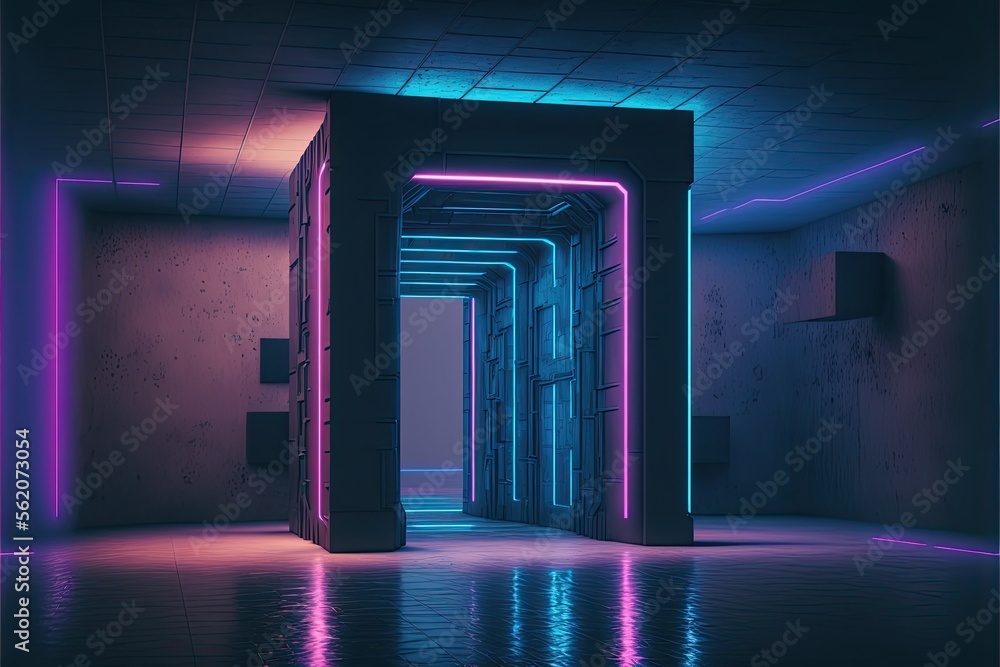 Modern Futuristic Sci Fi Concept Club Background, ai generated Stock ...