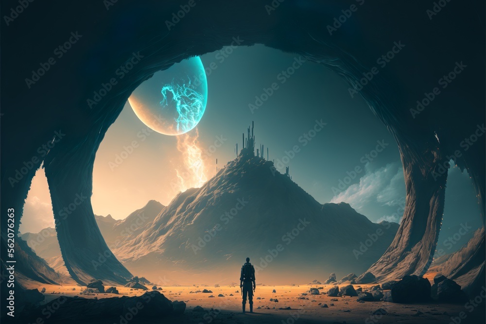 Time and space wanderer watching a sun die in a dimension very far ...