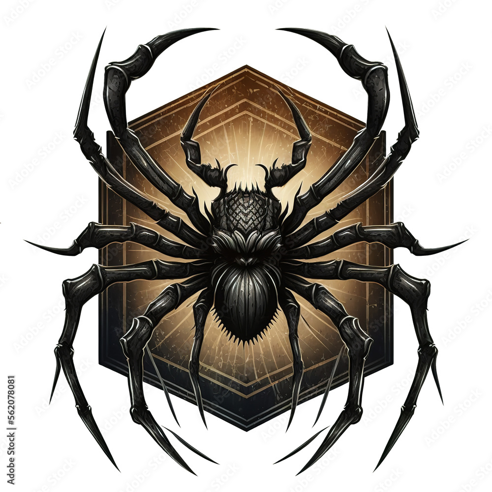 Giant Black Spider creepy transparent isolated logo design illustration ...
