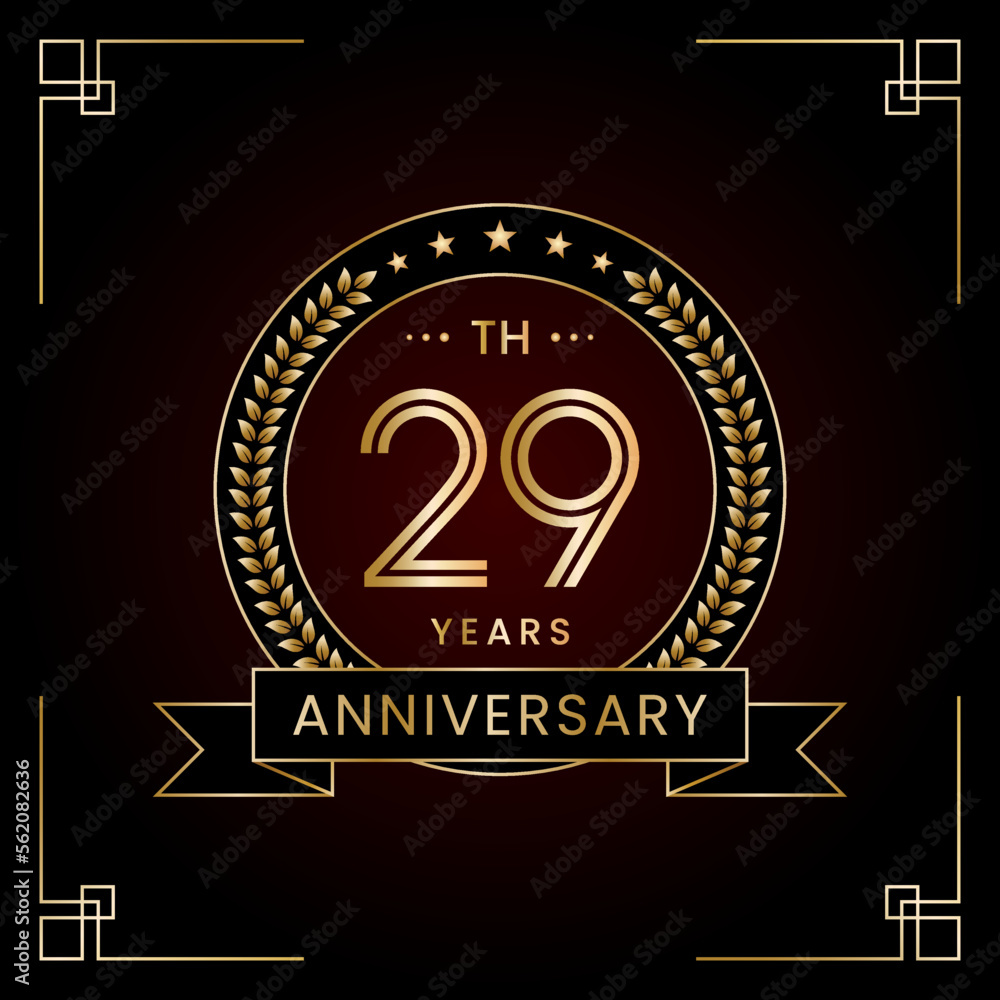 29th Anniversary Logo Design Concept with Laurel wreath for Birthday ...