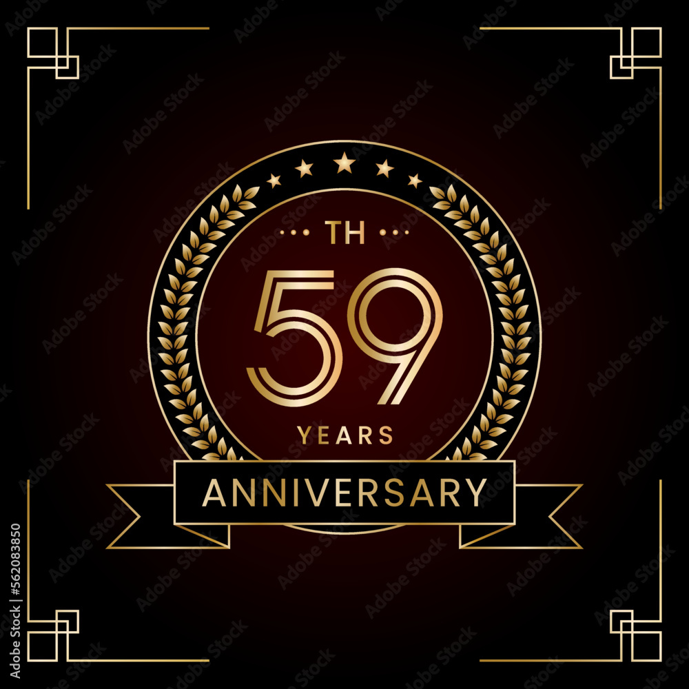 59th Anniversary Logo Design Concept with Laurel wreath for Birthday ...