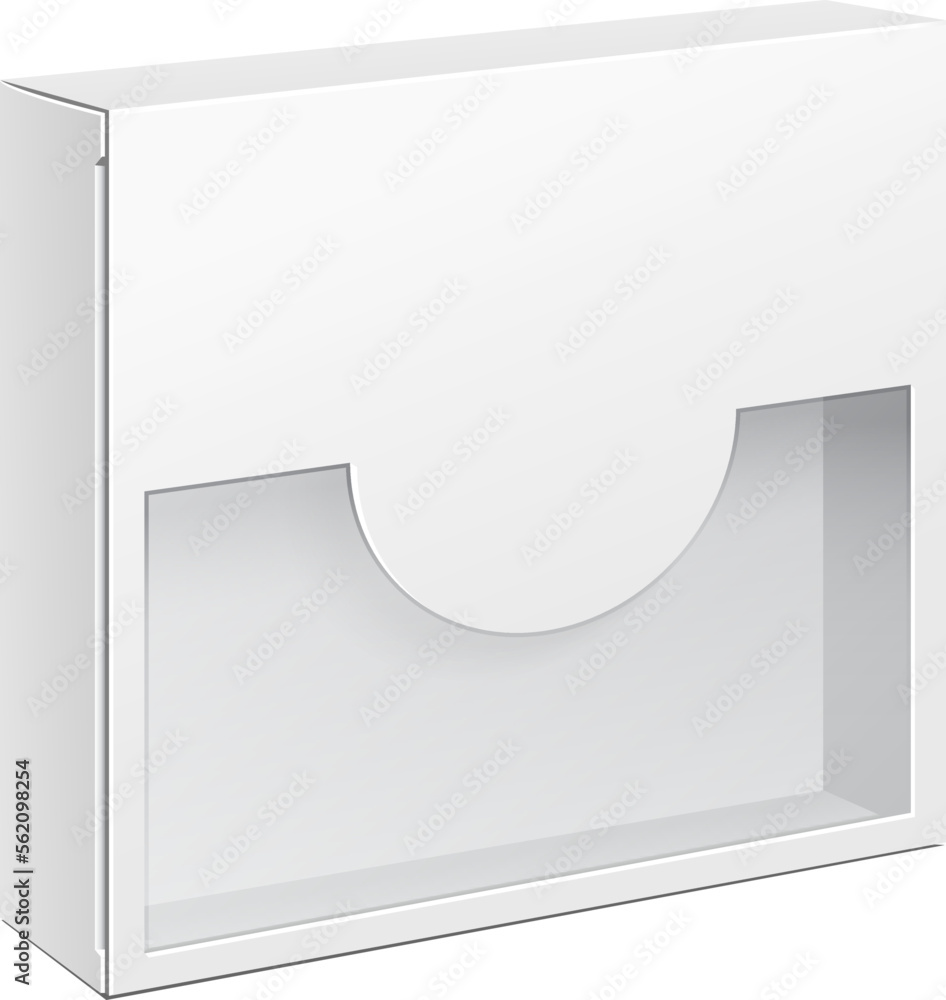 Mockup Product Cardboard Plastic Package Box With Window. Illustration ...