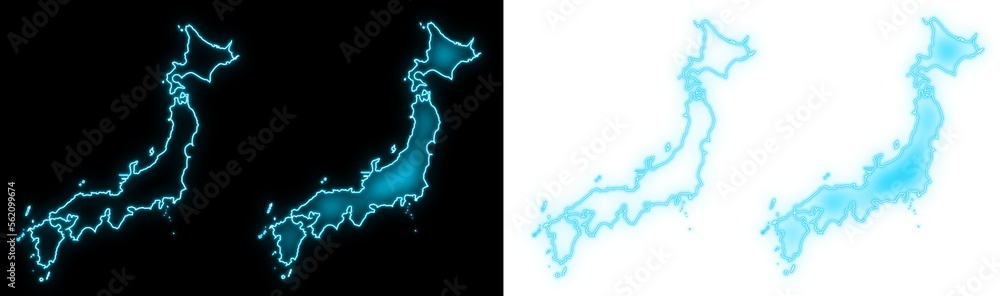 japan map blue light digital hologram futuristic transparent background ...