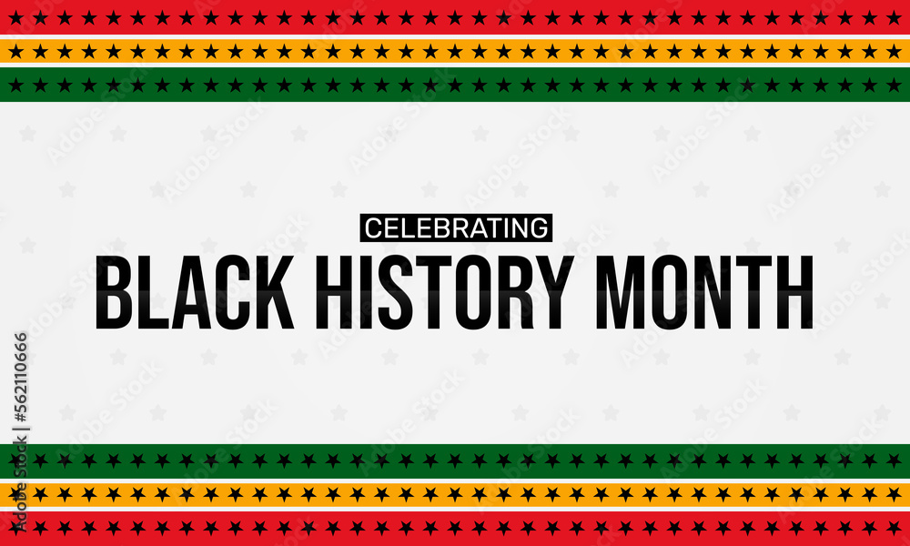 Celebrating Black History Month background with border design and ...