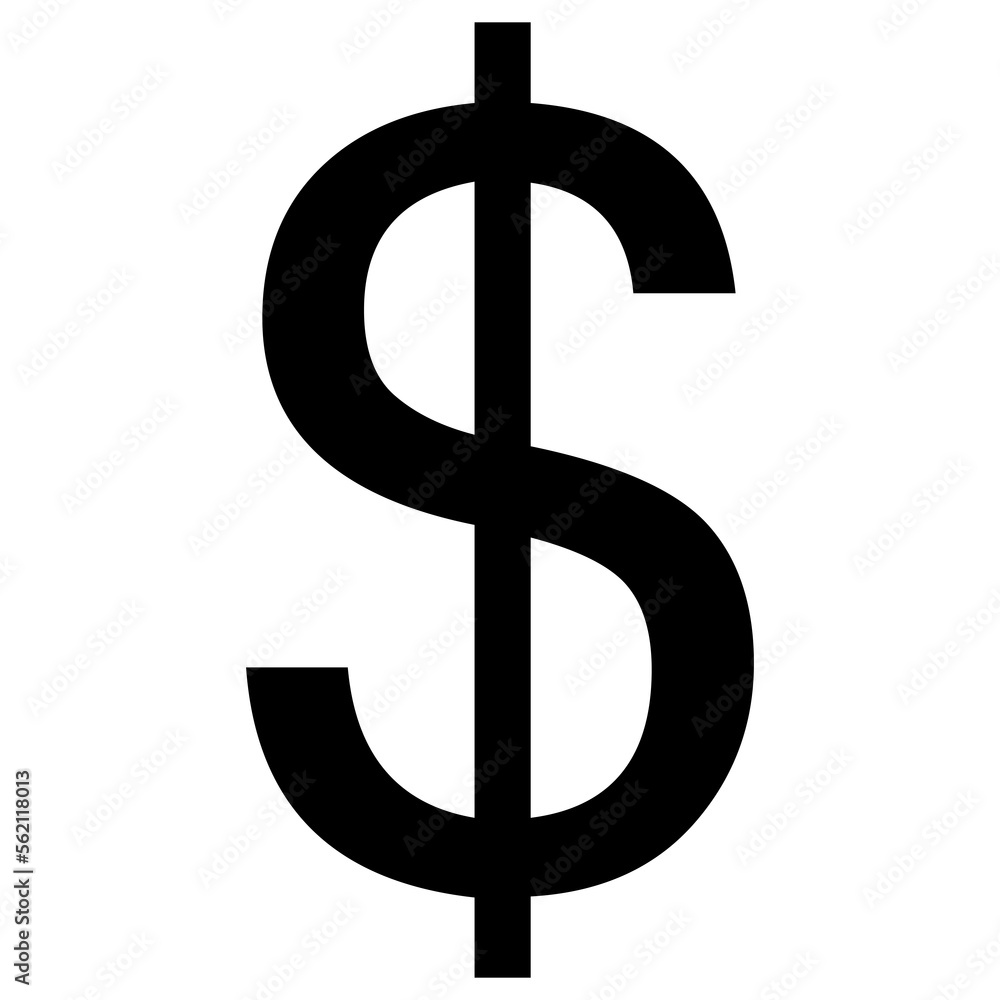 Dollar currency symbol icon on Transparent Background Stock ...