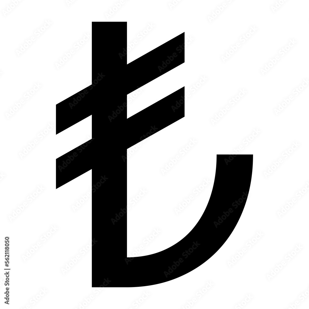 Turkish lira currency symbol icon on Transparent Background Stock ...