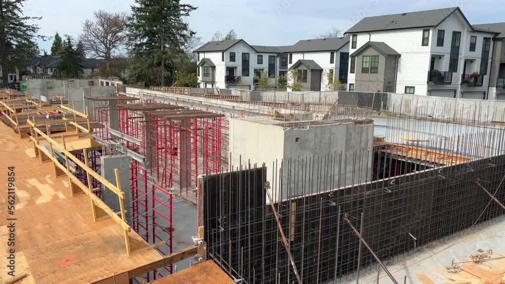 construction of building in Canada Vancouver iron stakes sticking out ...