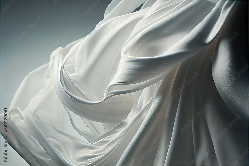 Silk luxury smooth billowing, white fabric (ai generated) Stock Illustration | Adobe Stock