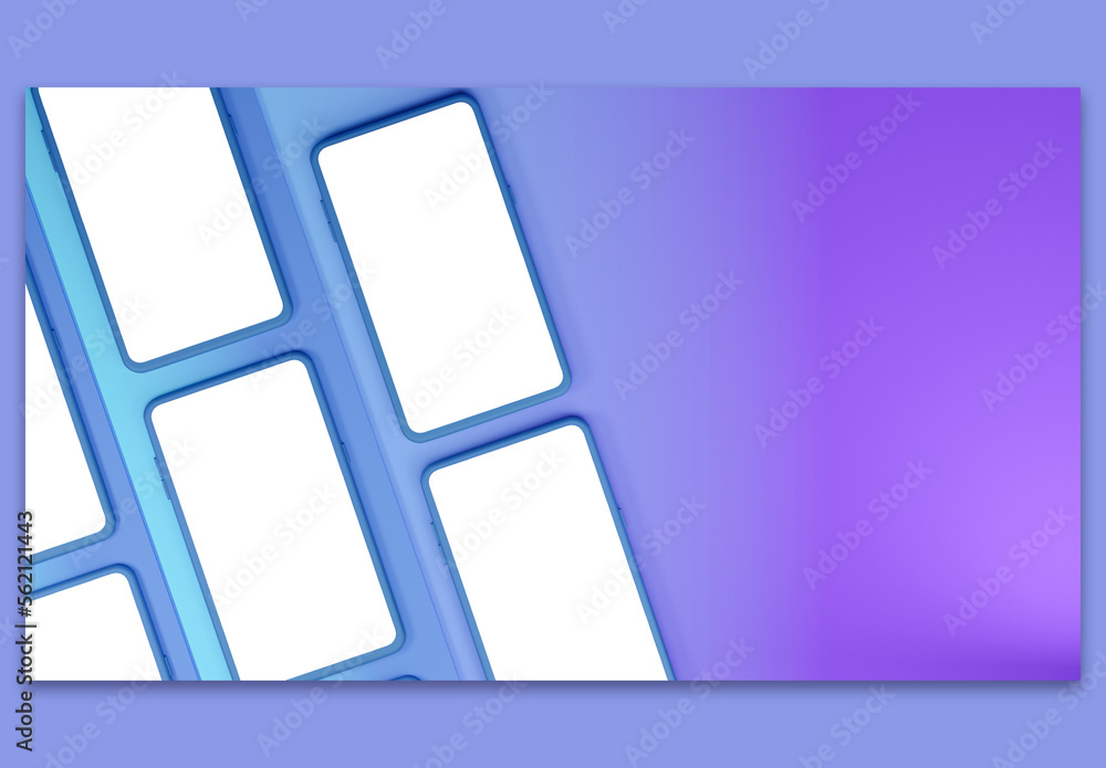 Smart Phone, Perspective Screens Mock Up, Floating Template. Stock ...