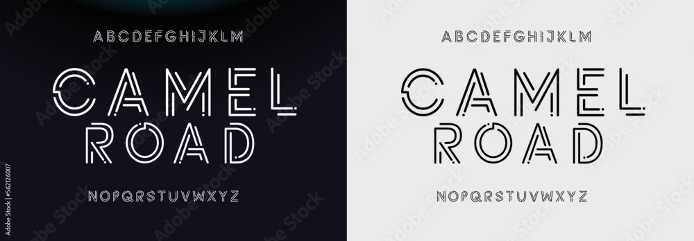 CAMEL ROAD Modern Bold Font. Regular Italic Number Typography urban ...