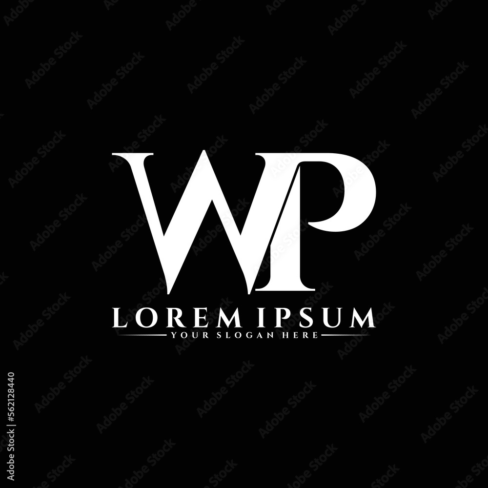 Letter WP luxury logo design vector Stock Vector | Adobe Stock