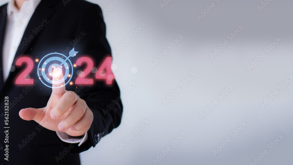 Foto de Pointing with a finger on a virtual interface target in the ...