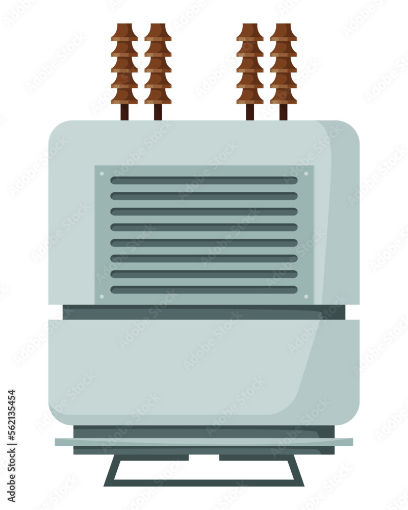 High voltage electrical transformer and isolator. Energy substation ...