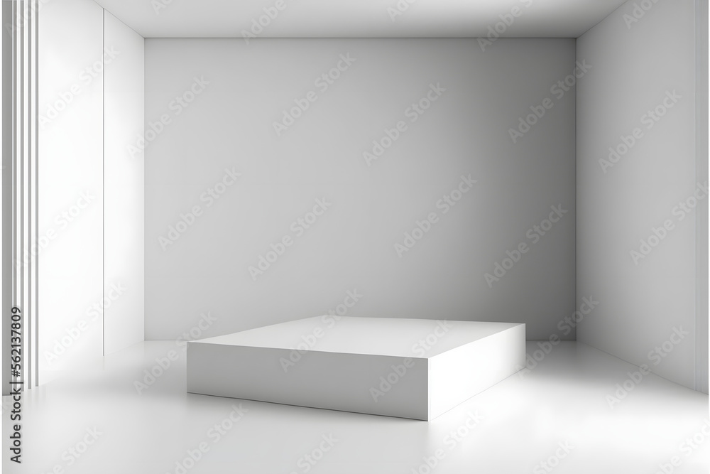 Empty background white stage product studio 3d backdrop scene of blank ...