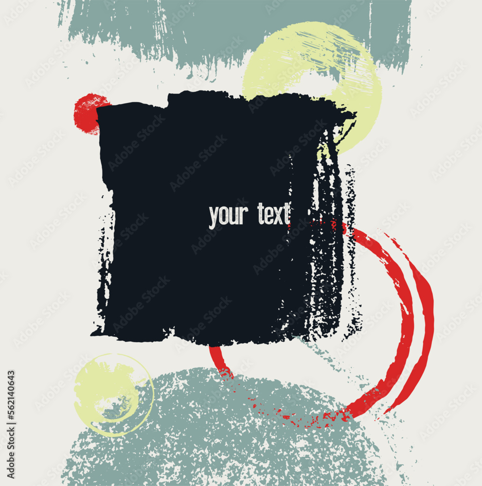 Grunge textured abstract background with hand drawn paint brush strokes ...