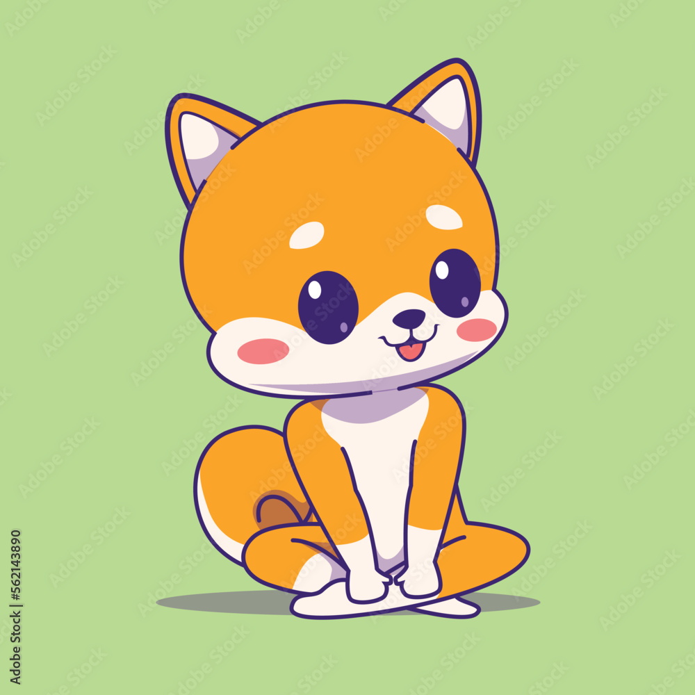 Cute Shiba Inu Dog Cartoon Vector Icon Illustration. Animal Technology ...