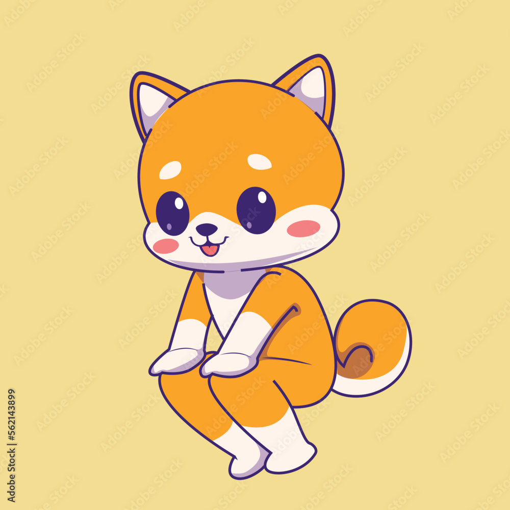 Cute Shiba Inu Dog Cartoon Vector Icon Illustration. Animal Technology ...