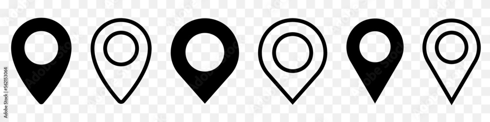 Map Pin set. Location Pin icon. Map Pointer collection isolated on ...