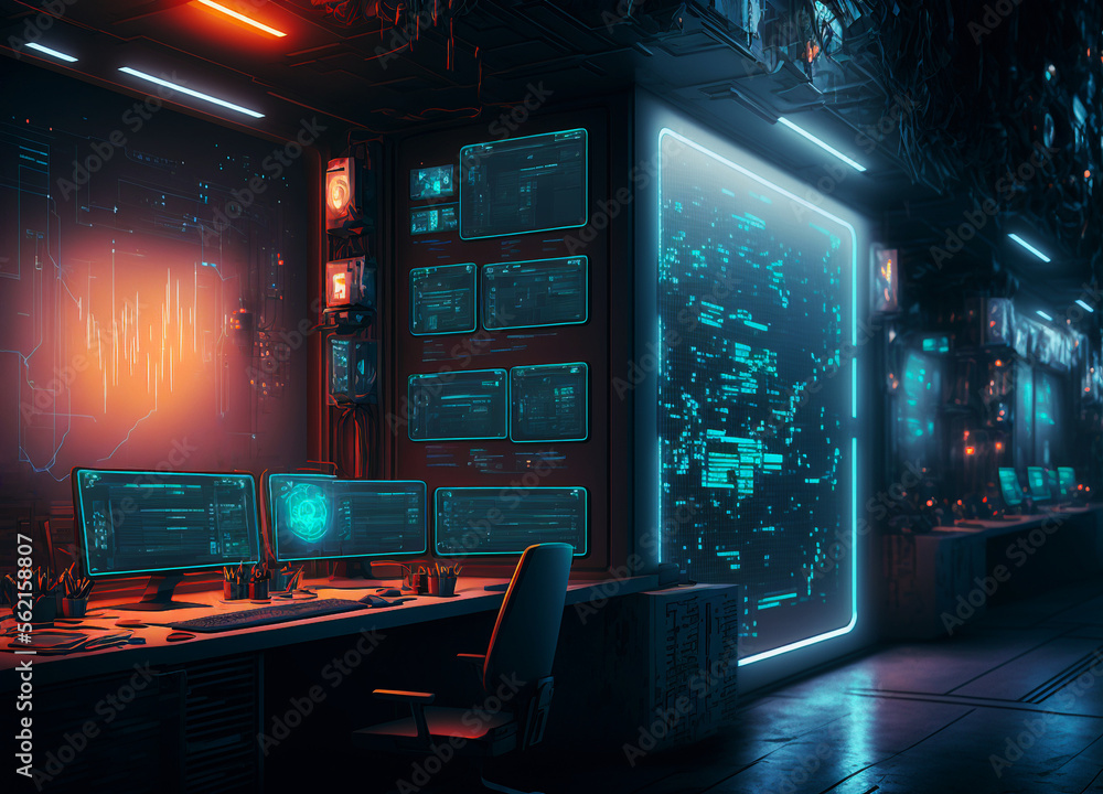 The full technology room of the computer laboratory, Generative Ai ...